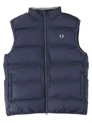 Fred Perry Gilet Trapuntato Con Logo - Blue