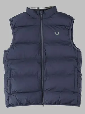 Fred Perry Gilet Trapuntato Con Logo - Blue
