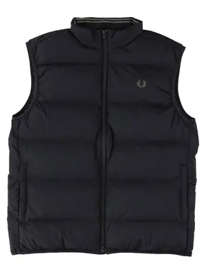 Fred Perry Gilet Trapuntato Con Logo - Black