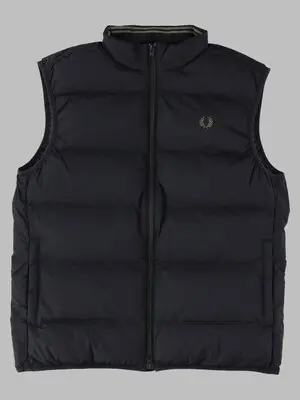Fred Perry Gilet Trapuntato Con Logo - Black