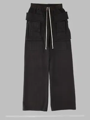 Rick Owens Pantalone Cargo In Felpa Di Cotone