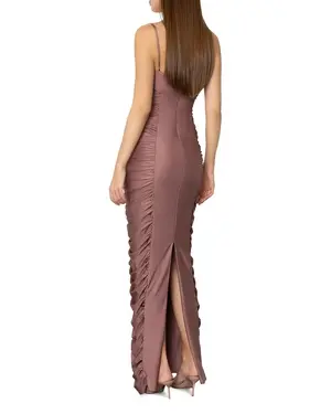 Black Halo Amoria Ruched Maxi Dress