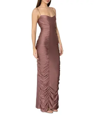 Black Halo Amoria Ruched Maxi Dress