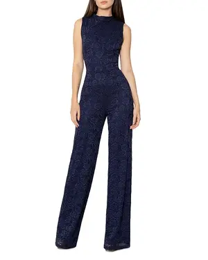 Black Halo Corrine Lace Jumpsuit - Navy