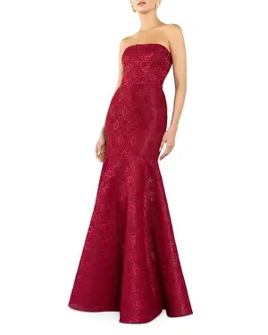 Black Halo Kristy Lace Strapless Gown
