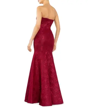 Black Halo Kristy Lace Strapless Gown