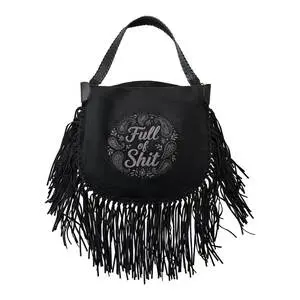 LILLY LOVES Full Of Shit Paisley Tassel Handbag - Black