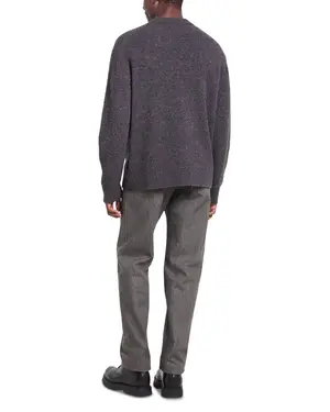 Theory Relaxed Wool Blend Crewneck Sweater - Charcoal Melange