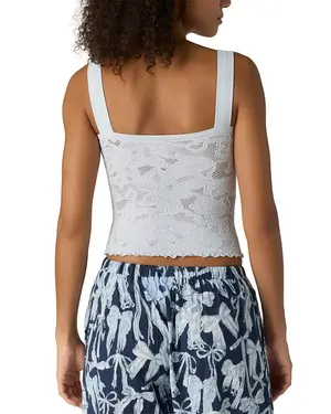 Free People Heirloom Lace Square Neck Camisole - Ice Skating