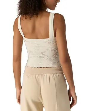 Free People Heirloom Lace Square Neck Camisole - Tofu