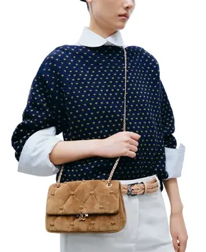Tory Burch Bunny Knot Small Suede Shoulder Bag