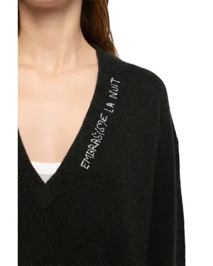 Zadig&Voltaire Mikyz Cashmere Embroidered V Neck Sweater