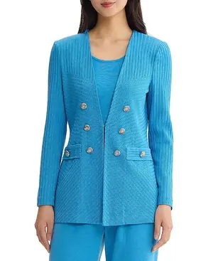Ming Wang Plus Textural Tonal Knit Jacket