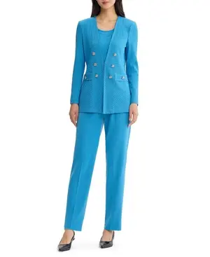 Ming Wang Plus Textural Tonal Knit Jacket