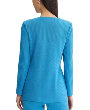 Ming Wang Plus Textural Tonal Knit Jacket