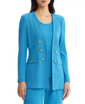 Ming Wang Plus Textural Tonal Knit Jacket