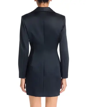 Chiara Boni La Petite Robe Reve Satin Double Breasted Mini Dress Exclusive