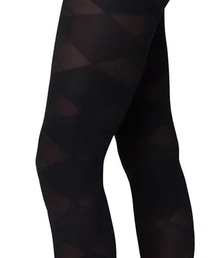 Swedish Stockings Rebecka Argyle Tights - Black