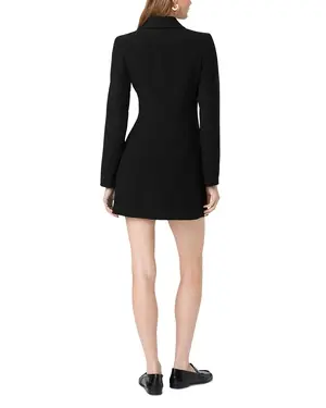 French Connection Azra Twill Pleated Tuxedo Dress