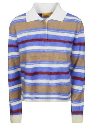 Guest In Residence Grizzly Cropped Rugby Mini Cashmere Top - Marrone