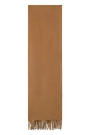 Max Mara Cashmere Scarf With Fringed Edges - Camel