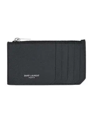 Saint Laurent Pm Leather Small Wallet - Nero