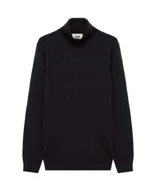 Alpha Studio Merino Wool Turtleneck Sweater - Blu Notte