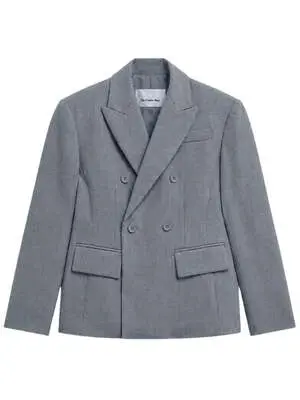 THE FRANKIE SHOP Doyer Double-breasted Wool Blazer With Welt Pockets - Grey
