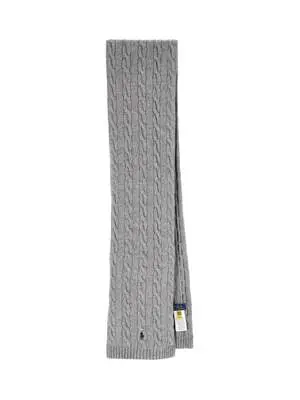 Polo Ralph Lauren Cable-knit Wool Cashmere Scarf - Grey