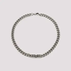 Balenciaga Bb Icon Mini Necklace In Brass For - Metallic