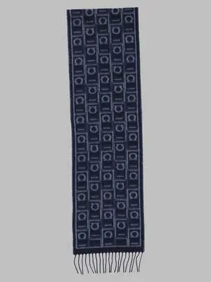 FERRAGAMO Merino Wool Blend Scarf - Blue