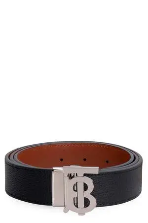 Burberry Reversible Calf Leather Belt With 3.5 Cm Height And 3.5x4 Cm Buckle - Black