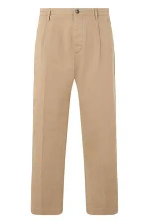NINE:INTHE:MORNING Straight-cut Wool-blend Trousers With Elastic Waist - Beige