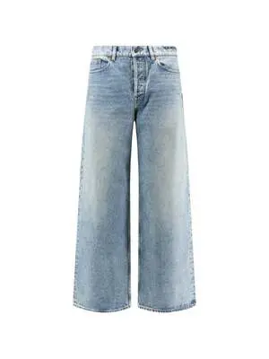 GOLDEN GOOSE Parker Wide-leg Vintage-wash Denim Jeans With Metal Star Back Waistband - Denim Blue