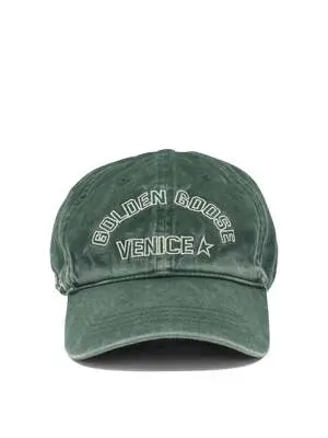 GOLDEN GOOSE Structured Embroidered Logo Baseball Cap For With Adjustable Back Buckle - Green