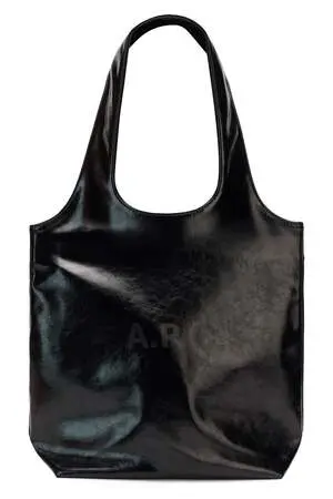 A.p.c. Ninon Tote Handbag With Two Shoulder Handles - Black
