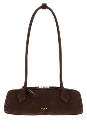 Alaïa Teckel Mini Shoulder Handbag With Golden Metal Finishing - Brown