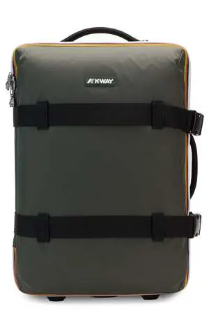 K-WAY Mini Hard Trolley Suitcase With Compression Straps - Green