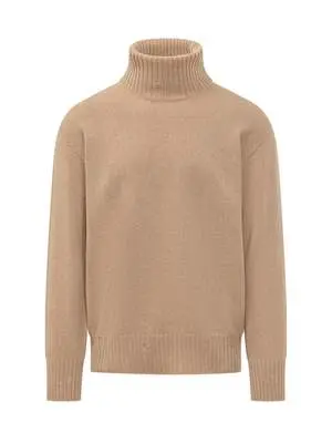 AMARANTO Dolcevita Knit Turtleneck Sweater - Cammello