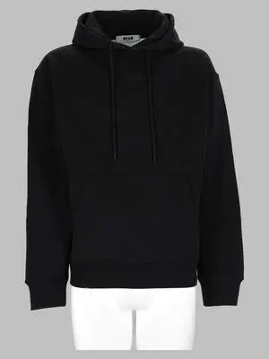 MSGM 100% Cotton Crewneck Sweatshirt - Black