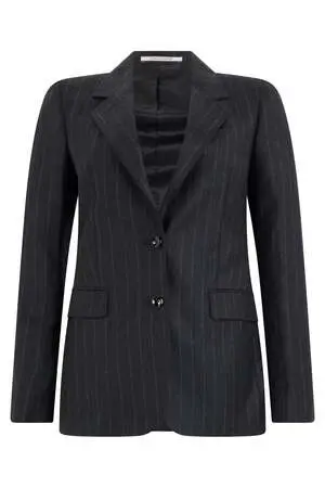 0205 TAGLIATORE Single-breasted Pinstripe Wool Blazer For - Grey