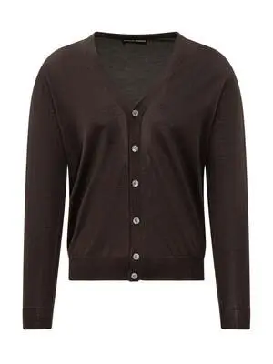FILIPPO DE LAURENTIIS Button-front Wool Cardigan - Caffe'