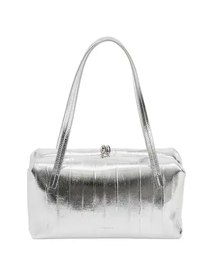 JIL SANDER Goji Pillow Small Metallic Leather Shoulder Bag