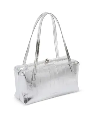 JIL SANDER Goji Pillow Small Metallic Leather Shoulder Bag