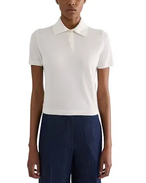 JIL SANDER Wool Knit Polo Tee - Piuma