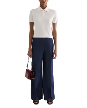 JIL SANDER Wool Knit Polo Tee - Piuma