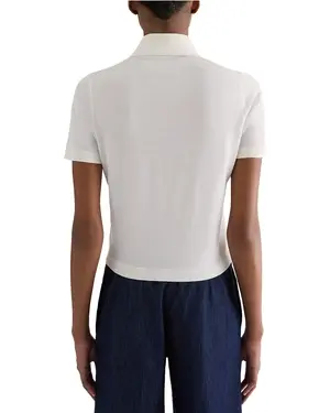 JIL SANDER Wool Knit Polo Tee - Piuma