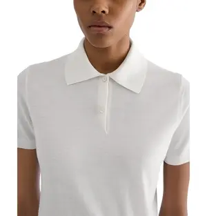 JIL SANDER Wool Knit Polo Tee - Piuma