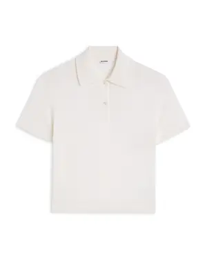 JIL SANDER Wool Knit Polo Tee - Piuma