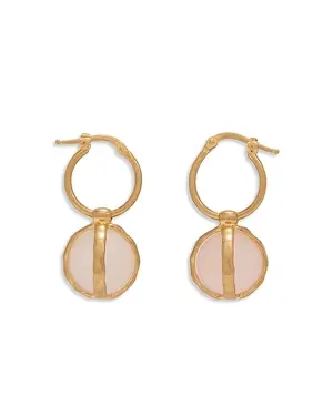 JIL SANDER Rose Quartz Charm Hoop Earrings - Ballerina